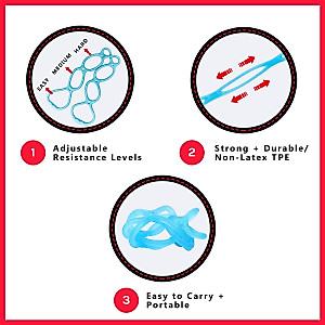 Walk at Home Resistance Bands 7 Ring Adjustable Resistance Bands for Working Out Home Workout Walking Exercise Workout Bands Fitness Program Exercise Bands Stretch Bands for Recovery, Blue