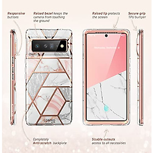 i-Blason Cosmo Protective Case for 6.7-Inch Google Pixel 6 Pro (2021), Marble Pink