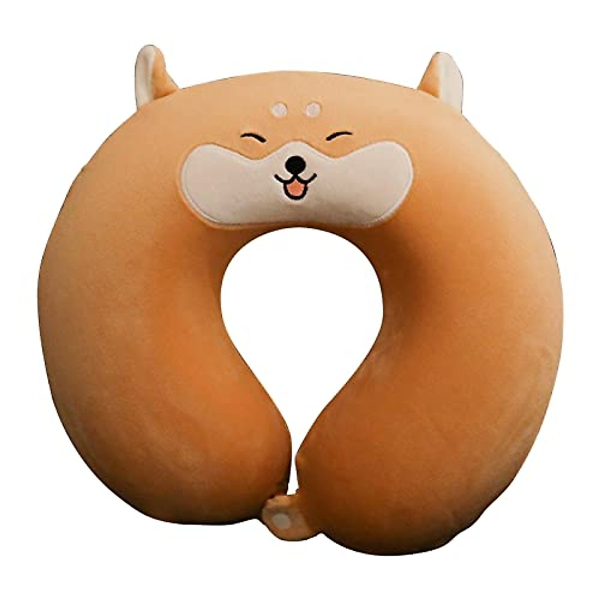Travel Pillow for Kids & Adults, Memory Foam U-Shaped Neck Pillow, Convenient Cute Neck Support Cushion for Home Office Camping Travelling Airplane Car Train(Shiba Inu)