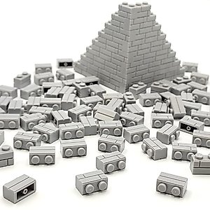 ZHX Masonry Profile Bricks Bulk Light Grey Color DIY Building Block Toy for Wall Parts and Pieces Compatible for Major Brand 1x2 Brick 150pcs