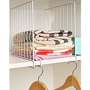 Closet Shelf Dividers for Wooden Shelves, Kosiehouse Shelving Organizer Shelves Separator for Purse Clothes Sweater Storage in Closet, Wardrobe, Kitchen Cabinets, Bookshelf-8 Pack