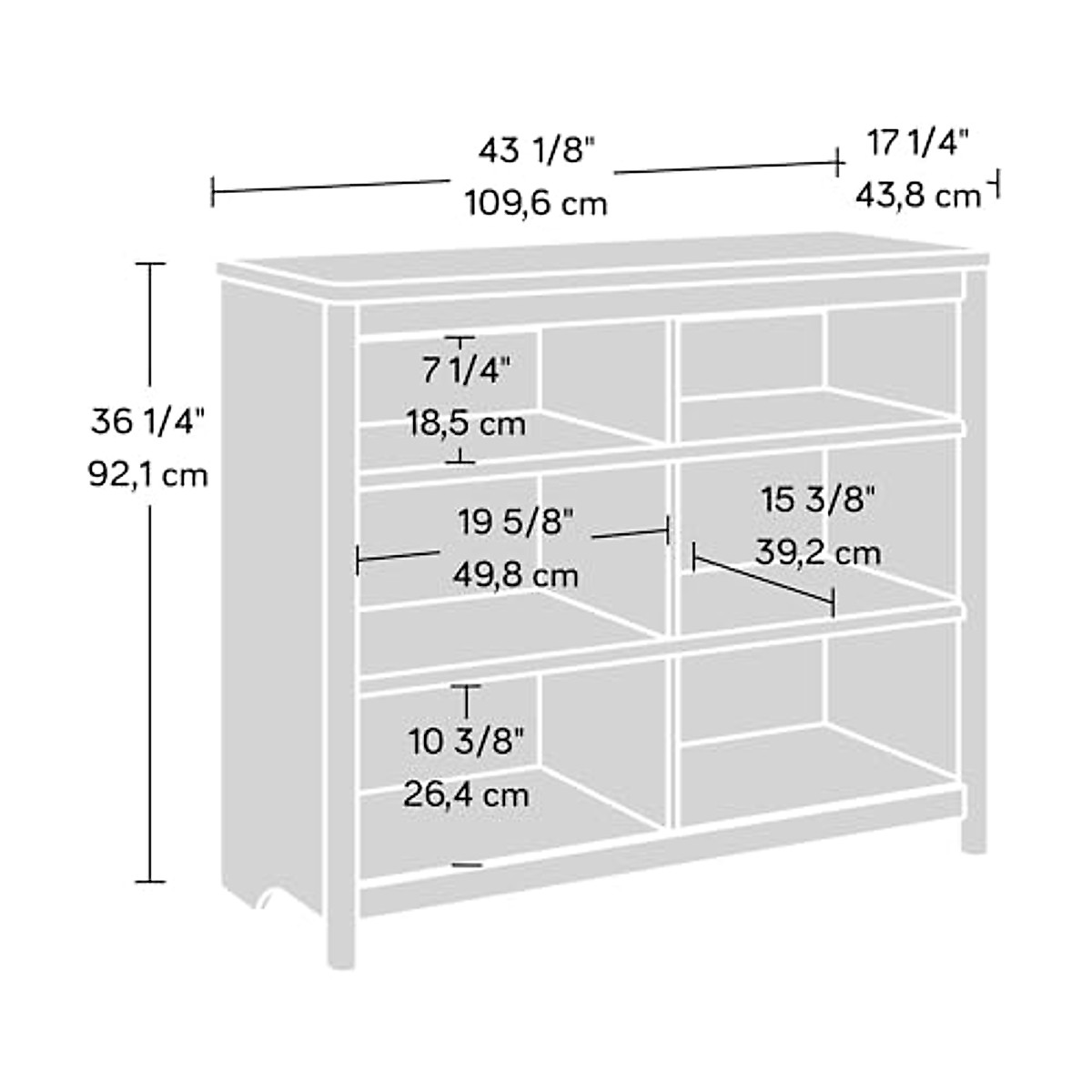 Sauder Dover Edge Cubby Storage Bookcase/Pantry cabinets, Timber Oak Finish