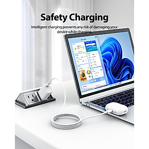 20W Fast Charger Fit for AirPods Pro 1 2 3 Gen, Fit for AirPods Max A2096, Fit for AirPods 1st/2nd/3rd Generation and 6.6Ft Charging Cable Wall Block Power Cord Adapter