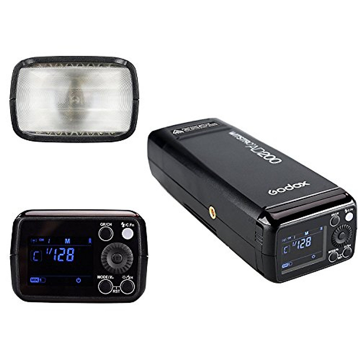 Godox AD200 200Ws 2.4G TTL Speedlite Flash Strobe 1/8000 HSS Monolight with 2900mAh Lithium Battery and Bare Bulb Flash Head to Provide 500 Full Power Flashes Recycle in 0.01-2.1 Second