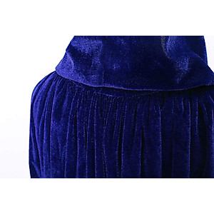 OurLore Unisex Full Length Hooded Robe Cloak Long Velvet Cape Cosplay Costume 59 inch(Blue)
