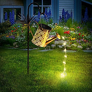 Otdair Solar Watering Can with Lights, Outdoor Garden Decor Waterproof Solar Garden Lights for Outdoor Pathway Yard Lawn Patio Party Decorations Gift for Mom Grandma Birthday