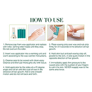 Clean + Easy Roll-On Refill for Large Cartridge, Depilatory Soothing Wax for Leg and Arm Hair Removal, Simple & Easy to Use