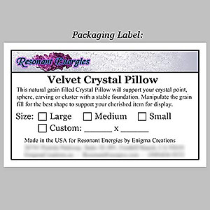 Resonant Energies 5.5 Inch Large Black Velvet Crystal Pillow Display Pad, Square, CPV3L