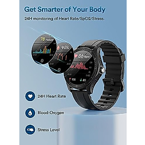 Quican Smart Watch for Men Women, iPhone Android Compatible Fitness Watch, Activity Tracker with Heart Rate, Sleep Monitor, Step Calorie Counter, Bluetooth Watch Support 100+ Sports, IP68 Waterproof