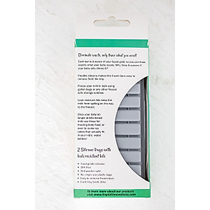 Breast Milk Freezer Storage Trays w/Carrier, 10-1oz Bars, 2 Silicone Containers w/Silicone Lids and Carrier, Food Grade Silicone