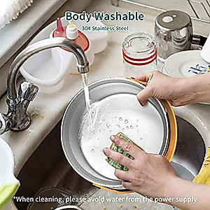 QYBEEDE Electric Lunch Box, 110v 48w 1.2L Green Cordless Lunch Box 304 Stainless Steel Portable Microwave Food Warmer Heated Lunch Box with Fork and Spoon for Home, Apartment, Office, School, Travel