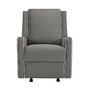 Baby Relax Paisley Rocker Recliner Chair, Pocket Coil Seating, Gray Linen