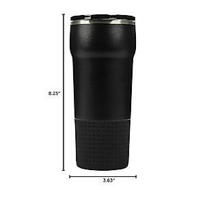Pelican Hydration Pelican Cascade™ 22 oz Vacuum Insulated Tumbler - Recycled Stainless Steel Double Wall Travel with Dual Lid, Powder Coated Insulated Coffee Mug For Hot Cold Drinks, Jet Black
