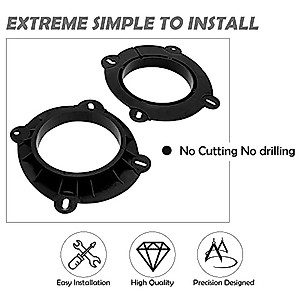 RED WOLF Speaker Adapter Spacer Bracket Rings for Toyota Camry 2018-2021 Install Aftermarket Car Speaker