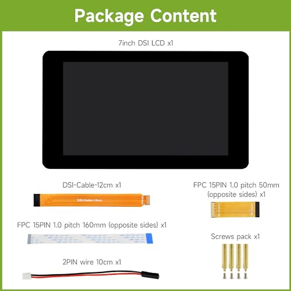 Waveshare 7inch Capacitive Touch Display, Compatible with Raspberry Pi 5/4B/3B/Zero/Zero W/Zero 2W/Pico/Pico W/Pico WH, 800×480, DSI Interface