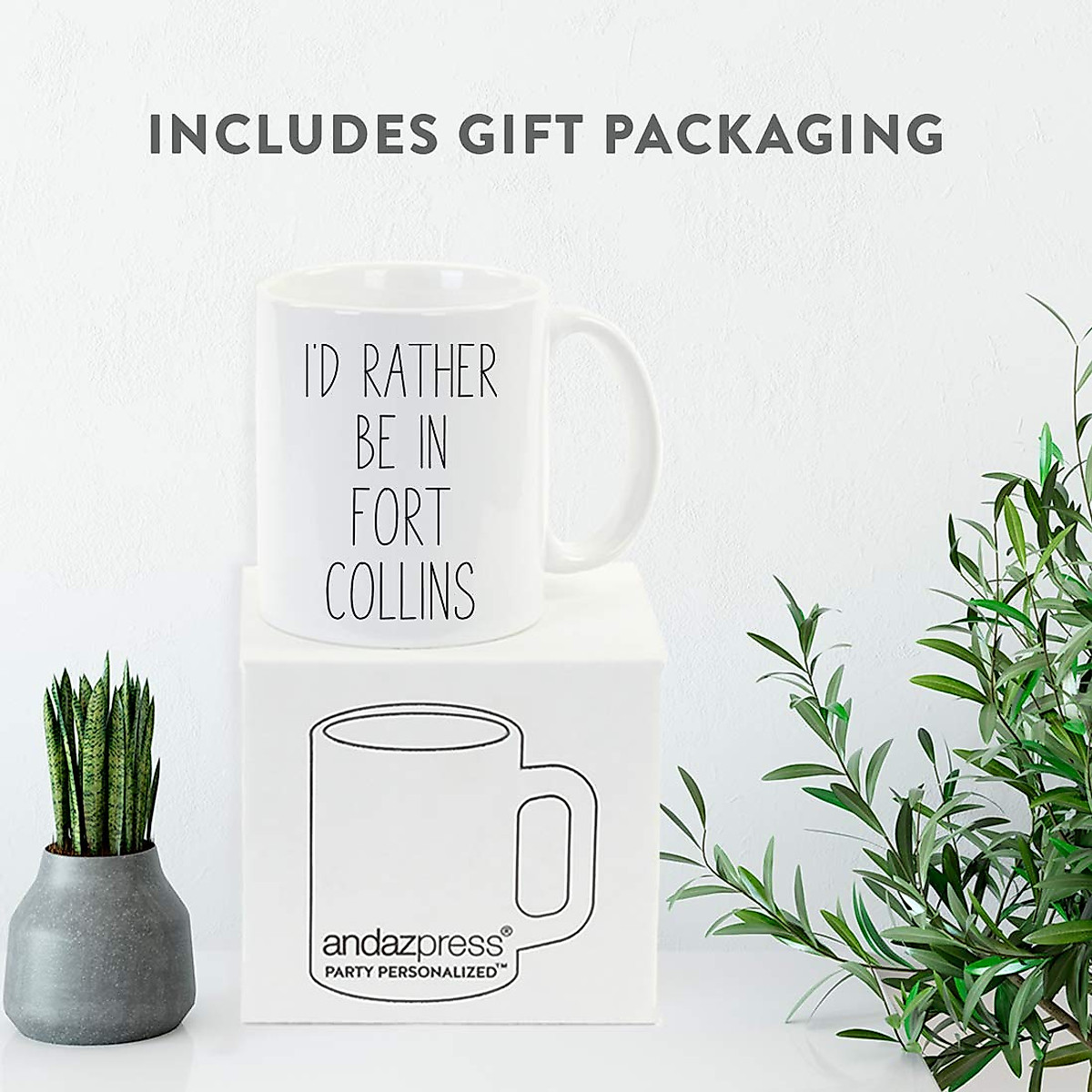 Andaz Press U.S. City 11oz. Coffee Mug Gift, I'd Rather Be in Fort Collins, Colorado, 1-Pack, Long Distance College Going Away Study Abroad Birthday Christmas Gifts