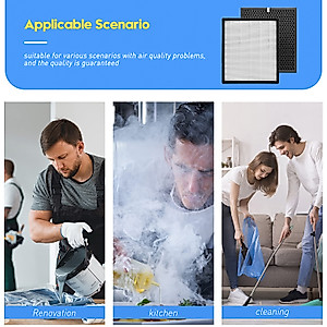 LV-PUR131 Replacement Filters Compatible with LEVOIT LV-PUR131 and LV-PUR131S Air Purifier, LV-PUR131-RF, 2 Pack True HEPA and Activated Carbon Filters (2 HEPA + 2 Carbon Filters)