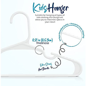 Utopia Home 20 Pack Kids Hangers - 11.5 Inch Plastic Baby Hangers for Closet - Childrens Hangers for Clothes & Infant Hangers for Closet - Ideal for Everyday Standard Use (White)