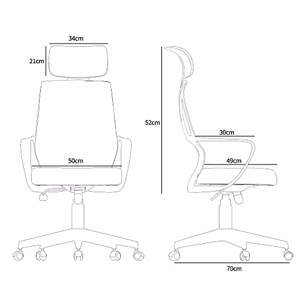 FEZIBO Office Chair Desk Chair Computer Chair Swivel Rolling Task Chair High Back Ergonomic Conference Room Chair Adjustable Mesh Work Study Chair with Armrest for Adults, Black