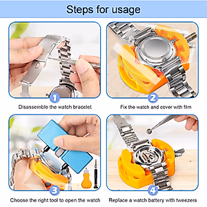 JOREST Watch Battery Replacement Kit, Watch Repair Screwdriver, Watch Band Replacement tool, Watch Wrench Back Remover, Watch Case Opener, Watch Back Remover Holder, Spring bar, Tweezers