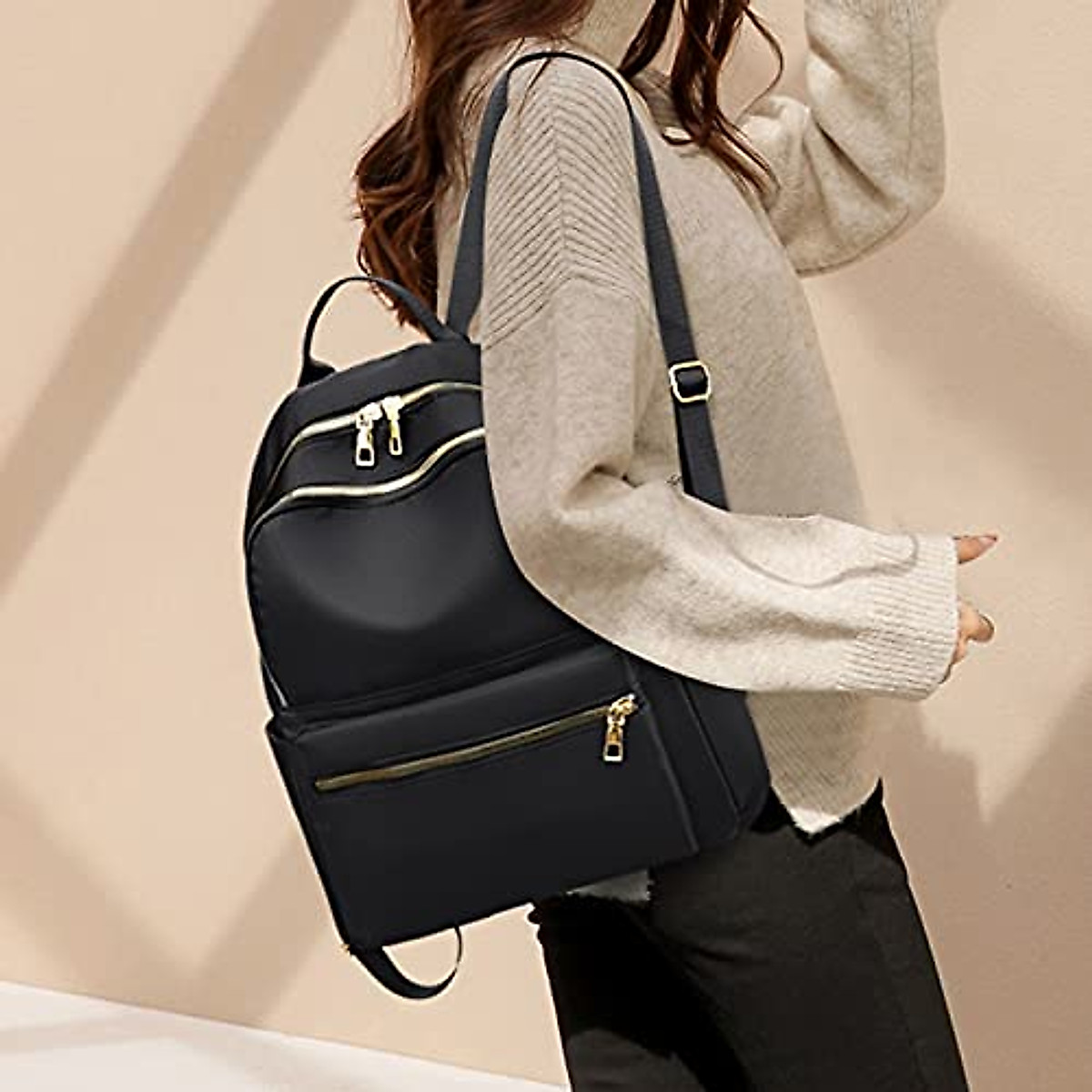 YUN Backpack Purse Women's Fashion Backpack Leather Bags Pockets Zipper Tote Handbag Durable Large Enough for Girls Ladies Oxford Cloth Travel Bags