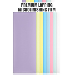 Lapping Microfinishing Film With PSA - Set of 8 Polishing Sheets 4.25’’ x 11’’ for Scary Sharp Sharpening System - AO Aluminum Oxide With Pressure Sensitive Adhesive
