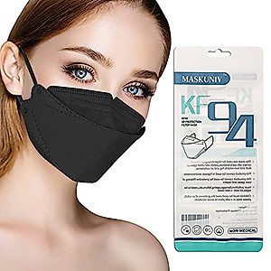 Black KF94 Mask 50PCS for Adult Protective 3D Face Safety Dust Mask 4 Ply Disposable Face Mask Suitable for daily protection