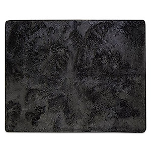 Faux Fur Area Rug Decorative 4' x 5' Ultra Soft and Luxurious Cruelty Free Eco Friendly Shag Non Skid Premium Floor Cover for Living Room, Dining Room, Bedroom, and more!, Gray