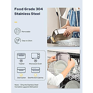 YISSVIC Electric Lunch Box Food Heater for Car and Truck,Portable Food Warmer Heater for Work 3 in 1 for 12V 24V 110V Heated Lunch Box with Removable Stainless Steel Container Upgraded Version