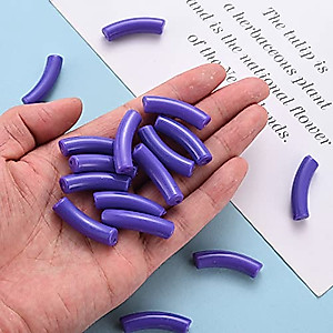 Spritewelry 330pcs/500g Opaque Acrylic Beads Curved Tube Dark Slate Blue Curved Tube Spacer Beads Twist Long Tube Loose Glass Seed Spacer Bead for Jewelry Making