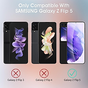 MILPROX Compatible for Galaxy Z Flip 5 Case (2023), Slim Hard Cover Luxury Electroplated Edge, Ultra Thin Shockproof Bumper Folding Gel Shell Protector for Samsung Galaxy Z Flip 5 Case-Purple