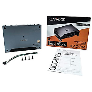KENWOOD KAC-314-4-Channel Concert Series Car Stereo Amplifier with 50W x 4 @ 4ohms, 75W x 4 @ 2ohms, 600W Maximum Power