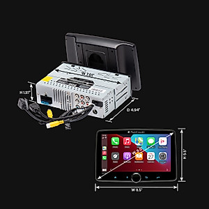 Planet Audio P80CPAC Car Stereo System, Apple CarPlay, Android Auto - Single Din, 8 Inch Touchscreen, Bluetooth Audio and Calling Head Unit, AM/FM Radio Receiver, No CD Player, USB, Hook to Amplifier