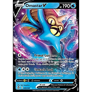 Omastar V 035/195- Silver Tempest - Pokemon Ultra Rare Card - Holo Foil