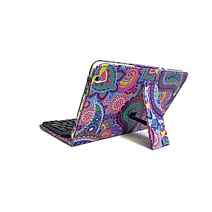 Android Tablet 10" Display 4G LTE Tablets Phone with Dual SIM 32GB + 128GB SD Slot 6000 mAh WiFi GPS Bluetooth Keyboard + Case – Purple