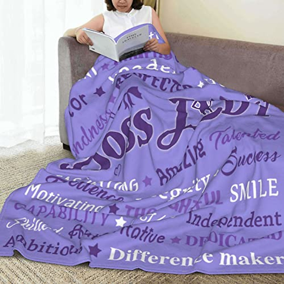 Pesine Boss Lady Gifts for Women Blanket Boss Day Gift Birthday Retirement 50X60in Flannel Throw Blanket