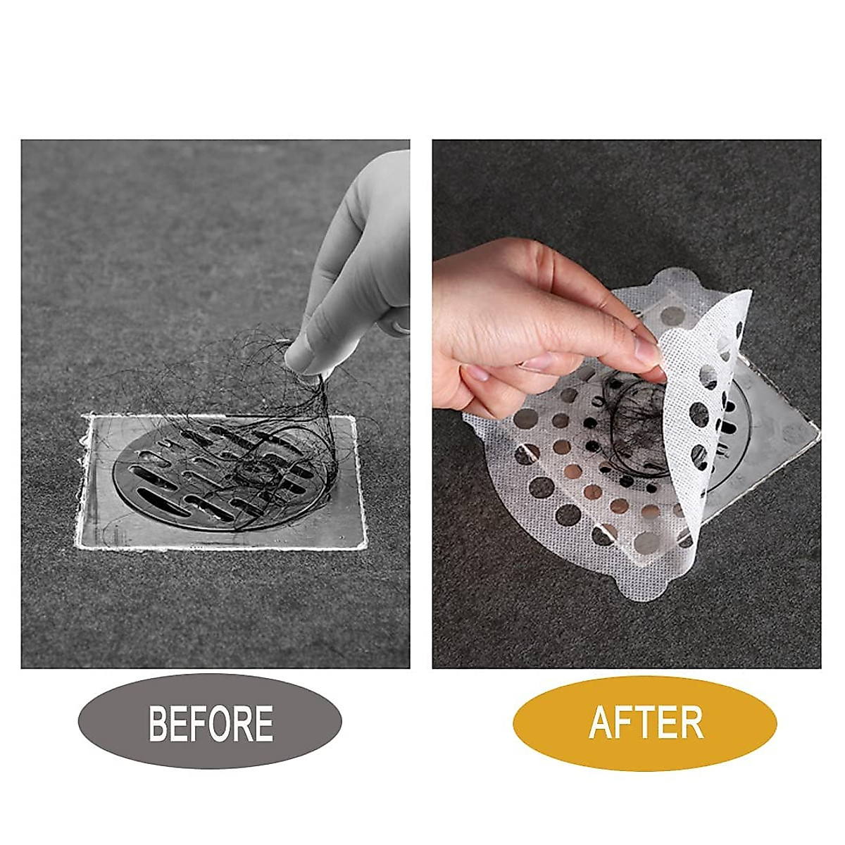 30PCS Disposable Shower Drain Hair Catcher Mesh Stickers Waterproof Adhesive Floor Drain Sticker Mesh Bathroom Vanity Sink Shower Stall Bathtub Balcony Laundry Room Kitchen Washroom Accessor (Pink)