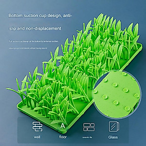 Silicone Grass Mat for Cats, Snuffle Mat for Dogs Cats, Interactive Feed Game, Snuffle Bowl Mat Nosework Training Foraging Pad, for Large Medium Small Pet, Easy to Fill Machine Washable (2PCS)