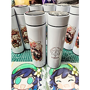 Xiao Thermos Water Bottle, Genshin Impact Sports Cute Insulated Beverage Bottle for Home School Outdoor Travel