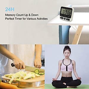 QUMOX Large LCD Digital Kitchen Timer Countdown Up Alarm Clock 24 Hours Magnetic HX106