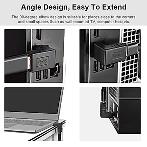 Oxsubor USB 3.0 Adapter 90 Degree Male to Female Combo Vertical Up and Down Angle Coupler Connector