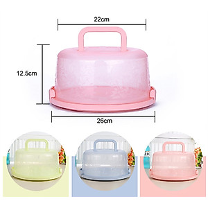 UracoN Round Carrier Plastic Cake Keeper, With Lid And Handle Cake Transport Container Plastic Cake Keeper With Lid Cake Decorating Kit (blue)