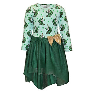 Girls Long Sleeve Tulle Tutu Dresses for Kid and Toddler Unicorn 4 Years