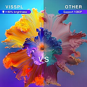 Mini Projector, VISSPL Full HD 1080P Video Projector, Portable Outdoor Projector with Tripod, Kids Gift, Home Theater Movie Phone Projector Compatible with Android/iOS/Windows/TV Stick/HDMI/USB