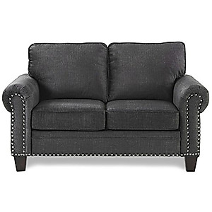 Homelegance Cornelia 63" Fabric Loveseat, Dark Gray