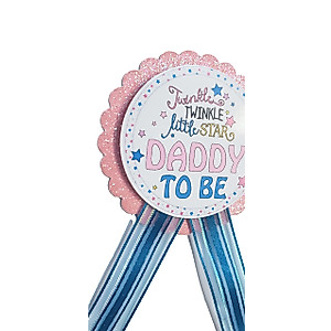 Daddy to Be Pin Twinkle Little Star Baby Shower Pin for dad to wear, Pink & Blue, It's a Girl, It's a Boy Baby Sprinkle