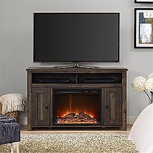 Ameriwood Farmington 3-Piece Living Room Set with Fireplace TV Stand and Two End Tables