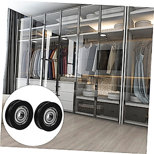 HOMSFOU 4pcs Roller Sliding Door Roller Guide Pulley Roller Door Wheel Heavy Duty castors U Type Wheel for Doors Track Window Pulley Roller Groove Wheel Pulley Track Guide Bearing