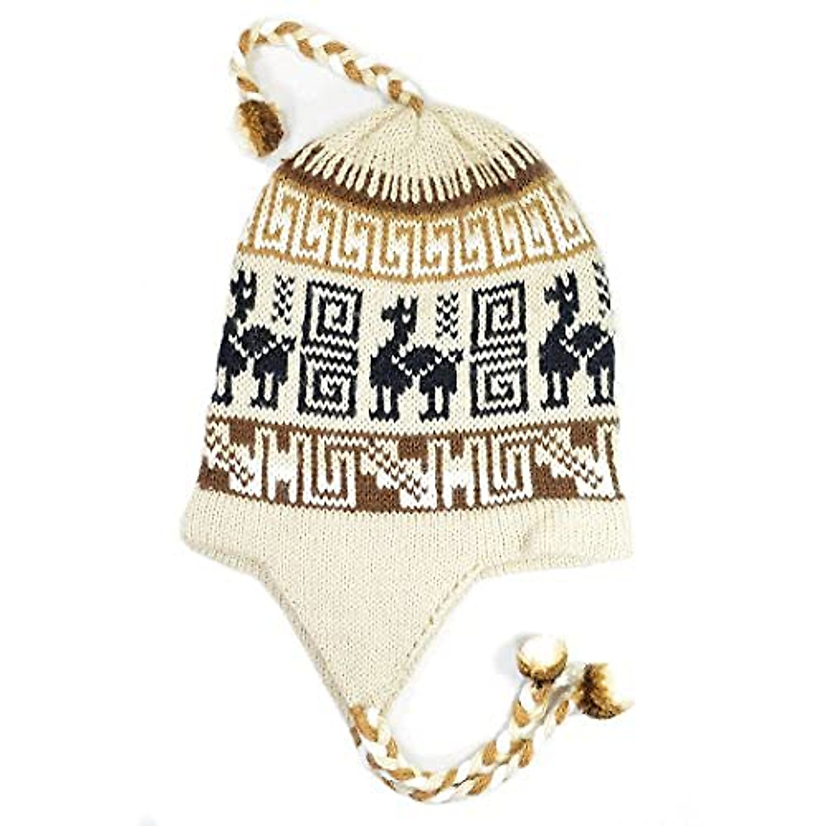 Gamboa Alpaca Hat Llama Hat Beanie Hat for Men Winter Hats for Women Winter Hats Peruvian Hat Beige