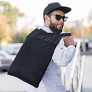 2 Pcs Travel Laundry Bags Waterproof with Handle Dirty Clothes Bag for Traveling Hanging Laundry Hamper with Two Zippered Pockets Washable Reusable for Sports Home Travel College Dorm (Black, Gray)